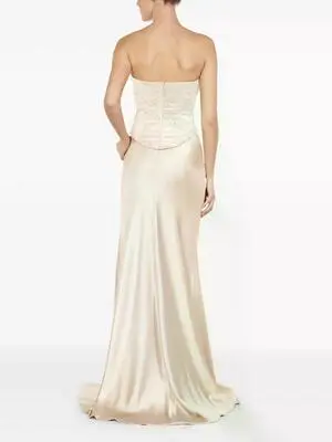 ALEXIA & ANTONIA Draped Side-slit Maxi Skirt