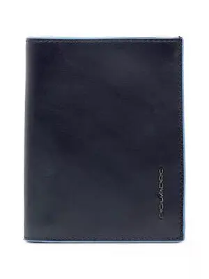 PIQUADRO Trifold Leather Wallet - Blue