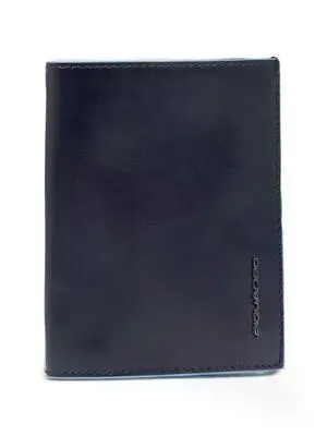 PIQUADRO Trifold Leather Wallet - Blue