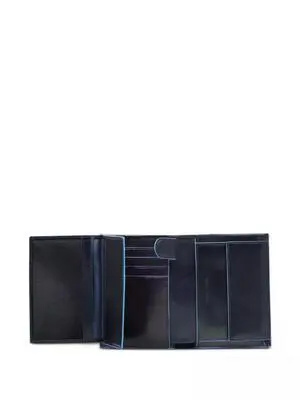 PIQUADRO Trifold Leather Wallet - Blue