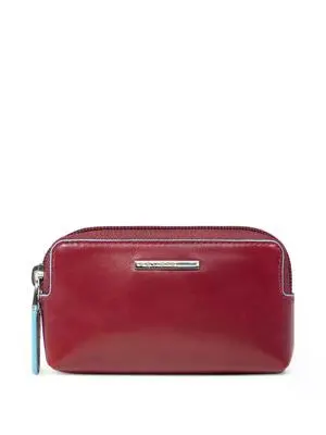 PIQUADRO Leather Key Holder With Rings - Red