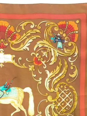Hermès 1989 Cheval Turc Silk Scarf - Brown