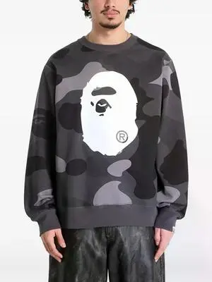 A BATHING APE Ape Head Camouflage Crew Neck Sweatshirt