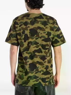 A BATHING APE Camo Rhinestone T-shirt - Green