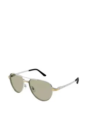 Cartier Tone Pilot Frame Sunglasses