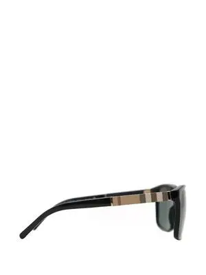 Burberry Square Frame Sunglasses With Check Detail
