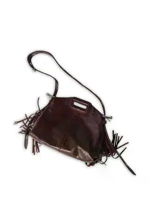 Maje Mini Miss M Fringed Leather Tote Bag - Red