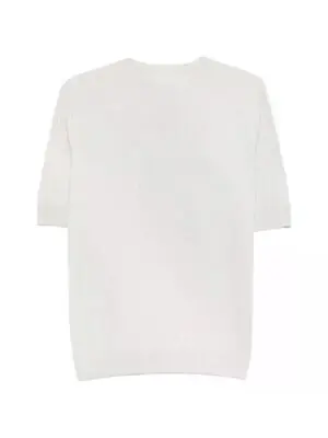 LARDINI Ribbed Knit Crew Neck T-shirt