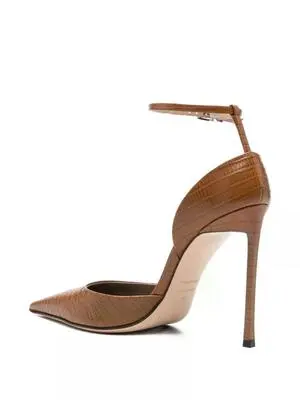 TOM FORD Lizard-effect Stiletto Pumps - Brown