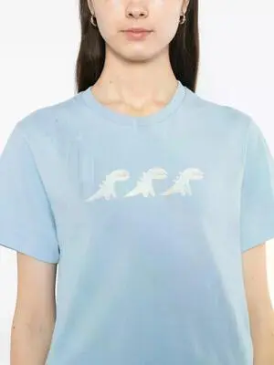 AGNES B. Applique Dino T-shirt - Blue