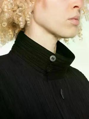 Issey Miyake Buttoned Plissé Coat