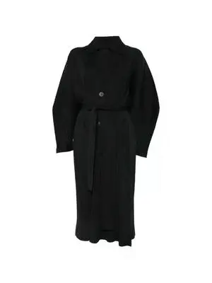 Issey Miyake Pleated Coat - Black