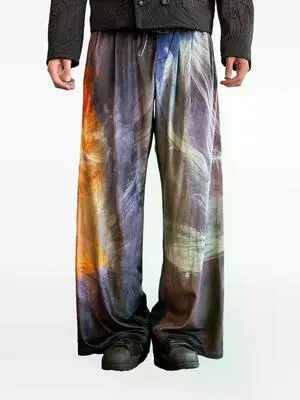 TAAKK Printed Velvet Drawstring Trousers