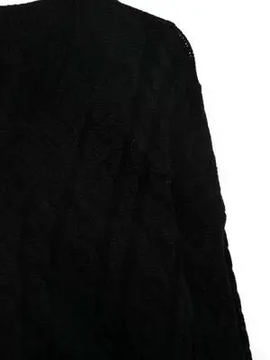 Pinko V-neck Cable-knit Long-sleeve Sweater