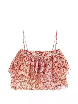 MARANT ETOILE Erisa Ruffled Top - Red