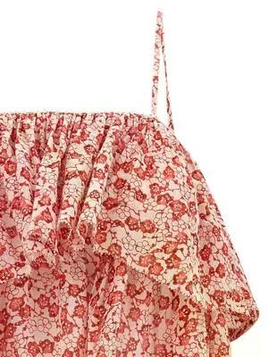 MARANT ETOILE Erisa Ruffled Top - Red