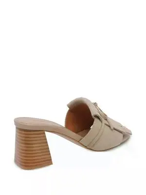 ANGEL ALARCON Suede Fringe Bow Sandals