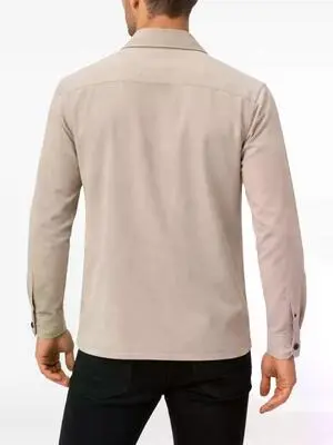 FRANZESE COLLECTION Beige Chest Pockets Button-down Shirt Jacket