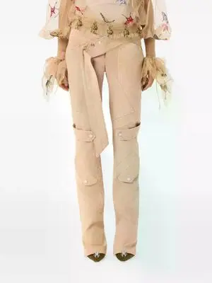 Blumarine Belted Paneled Trousers