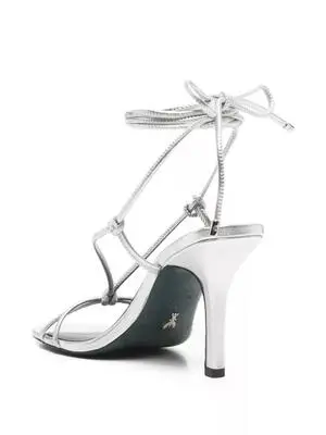 Patrizia Pepe Tone Metallic Strappy Square-toe High-heeled Sandals - Silver