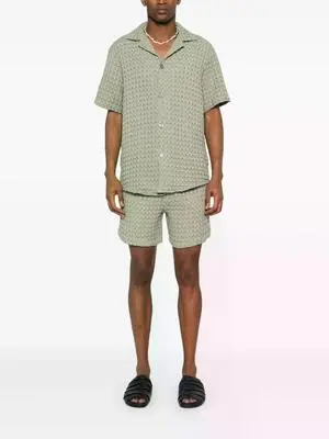 OAS Company Cuba Camp-collar Shirt - Green