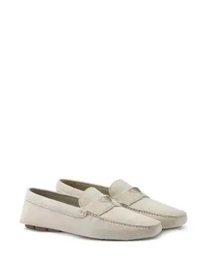Prada Logo Plaque Loafers - Neutrals