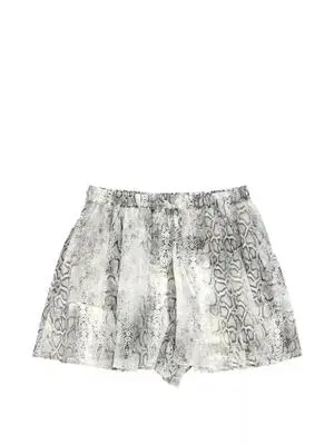 Federica Tosi Snakeskin Print Shorts - White