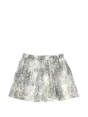 Federica Tosi Snakeskin Print Shorts - White