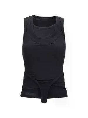ALAINPAUL Layered Tank Top - Black