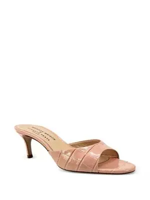 MADISON MAISON Lexis Croc Effect Heeled Sandals - Pink