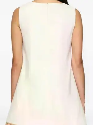 Clea Pepe Mini Dress With Floral Print And Fringed Hem - Neutrals