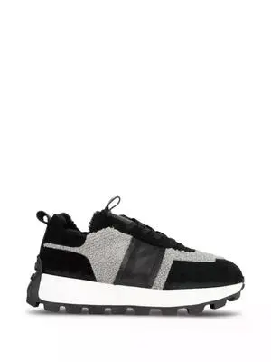 SERGIO MORETTI FIRENZE Shearling Panelled Sneakers - Black