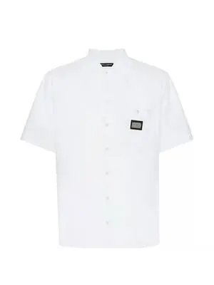 Dolce & Gabbana Cotton Hawaiian Shirt With Branded Tag - White