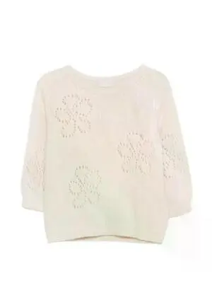 Hemisphere Floral Pattern Knit Sweater