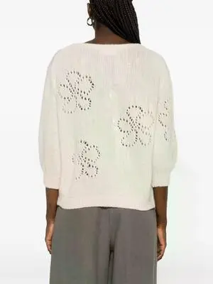 Hemisphere Floral Pattern Knit Sweater