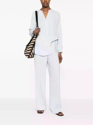 Hemisphere Pleated Wide-leg Trousers