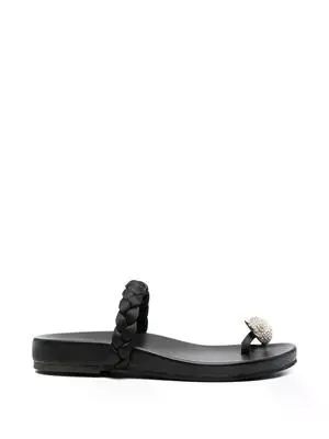BIBI LOU Embellished Braided Sandals - Black