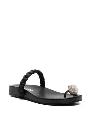 BIBI LOU Embellished Braided Sandals - Black
