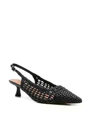 BIBI LOU Woven Slingback Pumps With Kitten Heel