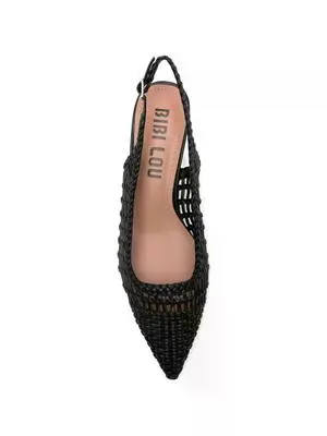 BIBI LOU Woven Slingback Pumps With Kitten Heel