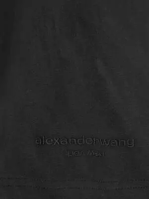 Alexander Wang Zip-up Gathered Cotton T-shirt Dress - Black