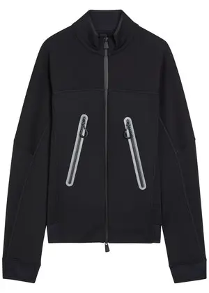 Moncler Logo-appliquéd Stretch-jersey Sweatshirt - Black