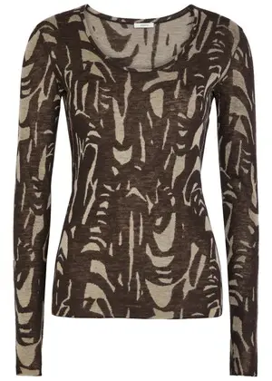 JOSEPH Villa Patterned Cashmere Top