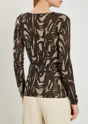 JOSEPH Villa Patterned Cashmere Top
