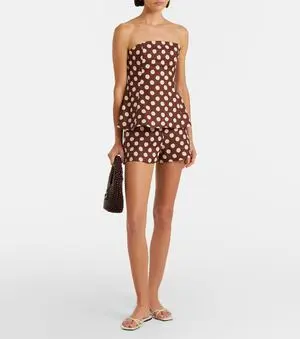 Faithfull The Brand Petro Strapless Linen Top - Brown