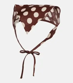 Faithfull The Brand Simona Polka-dot Linen Headscarf