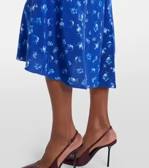 Victoria Beckham Bela Floral Gathered Silk Midi Dress