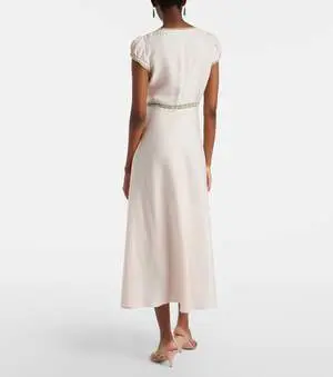 Posse Perla Lace-trimmed Midi Dress