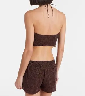 Oseree Lumiere Beaded Halterneck Top