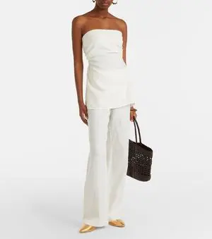 Faithfull The Brand Boe Strapless Linen Top - White